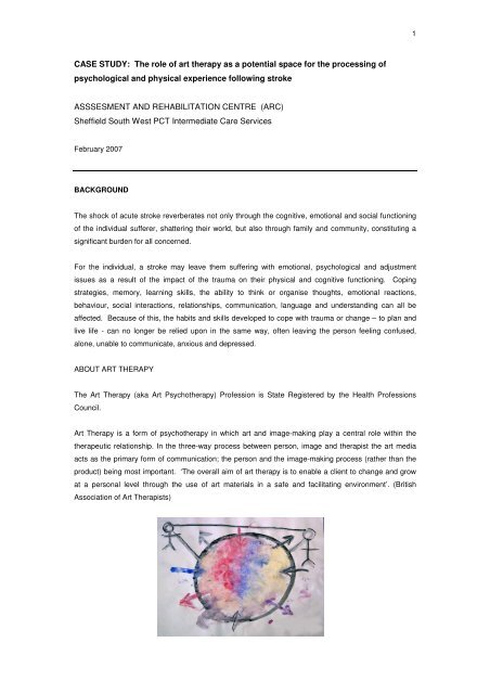 CASE STUDY: The role of art therapy as a potential space - British ...