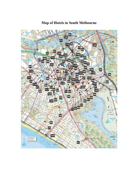 Map of Hotels in South Melbourne