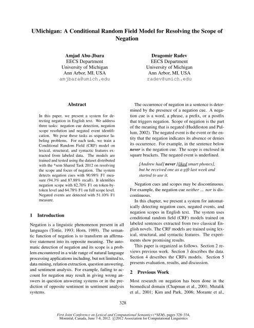 A Conditional Random Field Model For Resolving The Scope Of