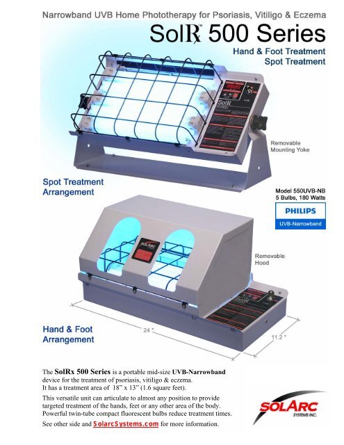 SolRx 500 Series Hand/Foot & Spot Phototherapy - Solarc Systems ...