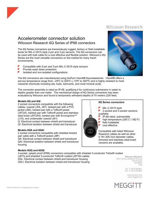 Accelerometer connector solution - Wilcoxon Research