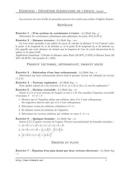 EnoncÃ©s - Bibmath