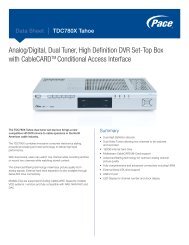 Data Sheet - Pace RNG150N Denali High Definition Cable DVR