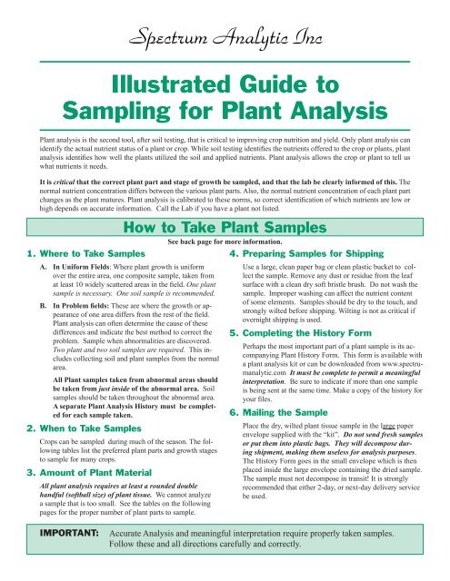 Illustrated Guide to Sampling for Plant Analysis - Spectrum Analytic Inc