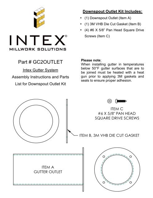 Gutter Installation Instructions - Intex Millwork Solutions