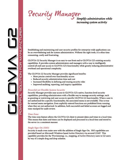 Download Data Sheet - Glovia International, Inc.