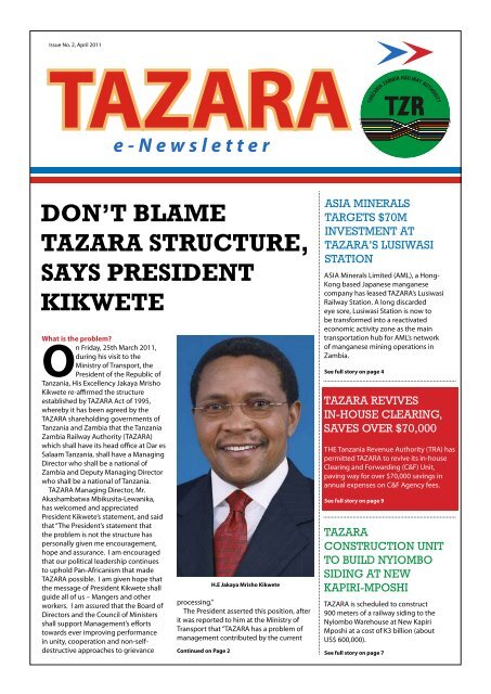 don't blame tazara structure, says president kikwete - TradeMark ...