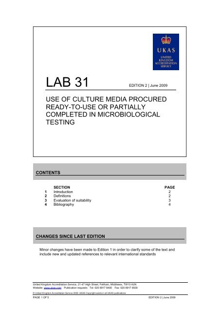 LAB 31 - The United Kingdom Accreditation Service