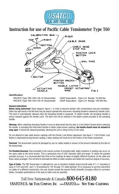 Aircraft Cable Tensiometer