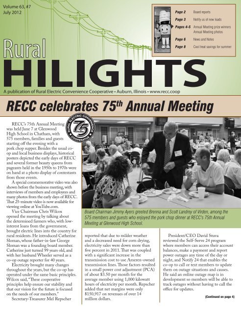 RECC celebrates 75th Annual Meeting - Rural Electric Convenience