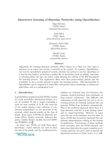 Interactive Learning Of Bayesian Networks Using Openmarkov