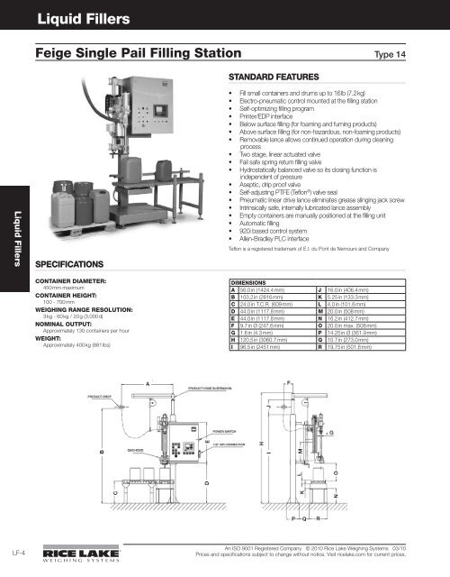 IS Feige Single Pail Filling Station - Mcschroeder.com