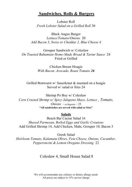 Beach Bar Menu 🍴 Our NEW Menu Has Arrived! 🍴 Get Ready To