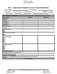 CITIZENS PREMIUM CALCULATION WORKSHEET INSTRUCTIONS