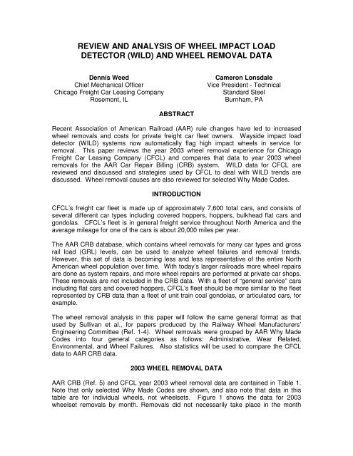 review and analysis of wheel impact load detector ... - Marts-rail.org