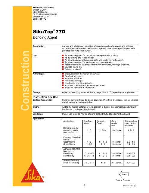 Sikatop 77D - Sika Indonesia
