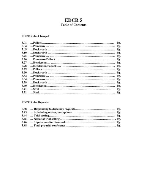 Proposed EDCR 5 Changes - Willick Law Group