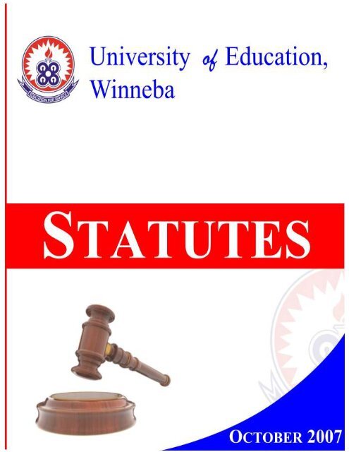 University of Education, Winneba Statutes 1