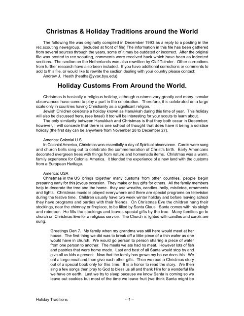 Christmas & Holiday Traditions around the World Holiday ... - Clipart