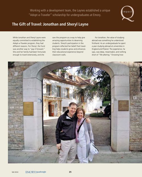 The Gift of Travel: Jonathan and Sheryl Layne - Emory College