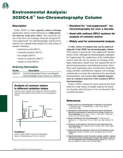 302IC4.6â ¢ Ion-Chromatography Column - Western Analytical
