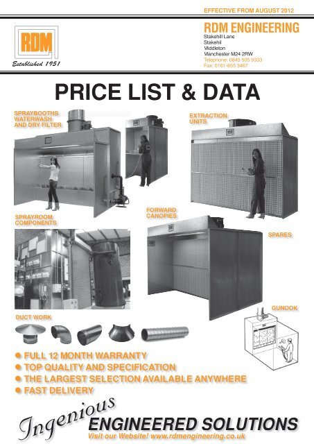 price list - RDM Industrial Services Ltd