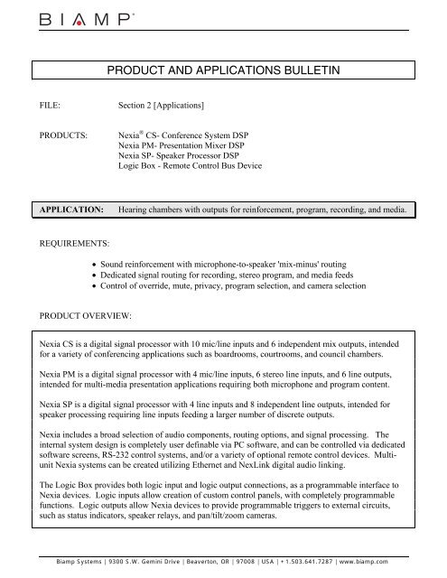 PRODUCT AND APPLICATIONS BULLETIN