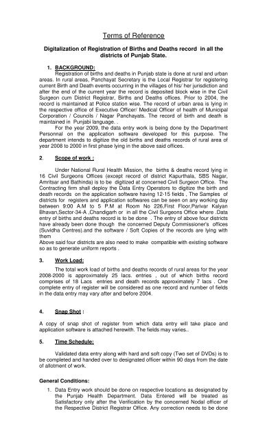 Terms of Reference