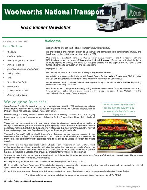 Woolworths National Transport - Woolworths wowlink