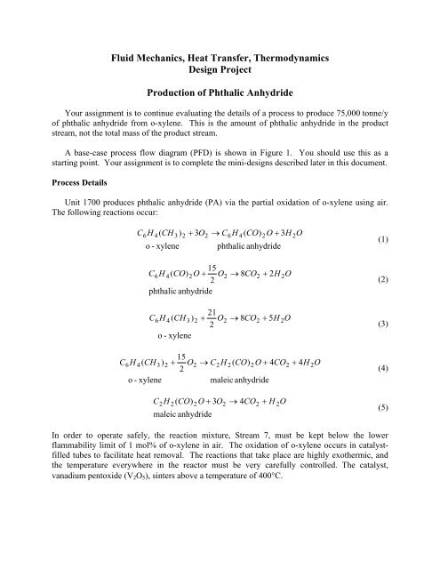 Fluid Mechanics, Heat Transfer, Thermodynamics Design Project ...
