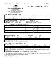 Material Safety Data Sheet - OSHA 174 - Analytical Sensors, Inc.