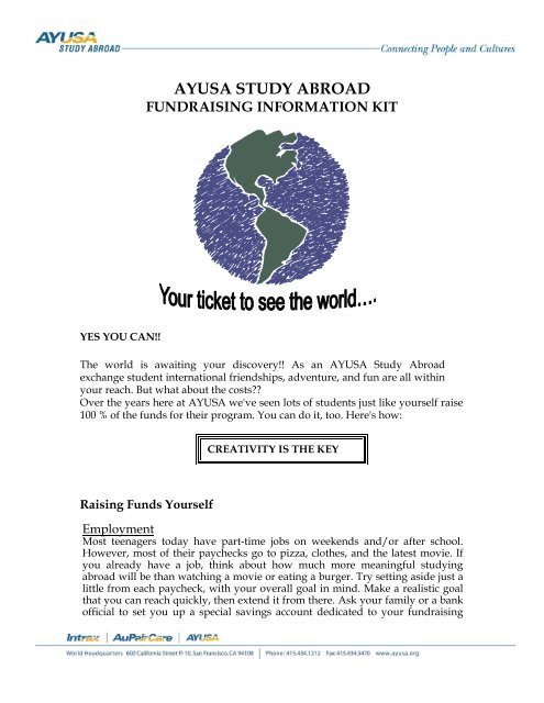 AYUSA Fundraising kit