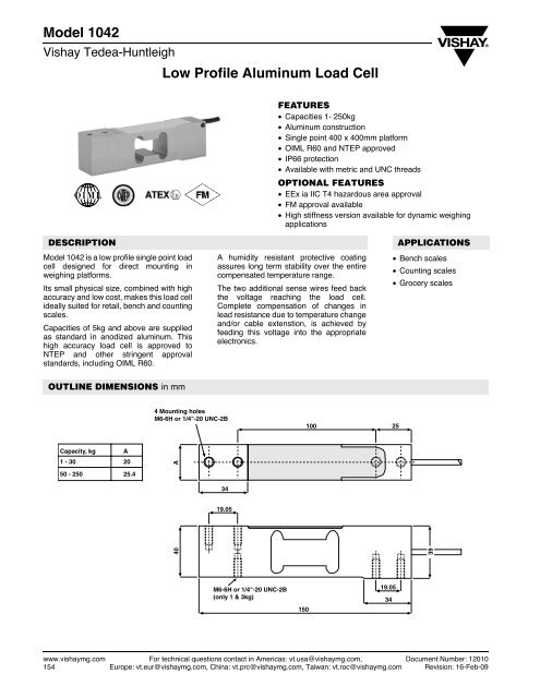 Model 1042 Low Profile Aluminum Load Cell