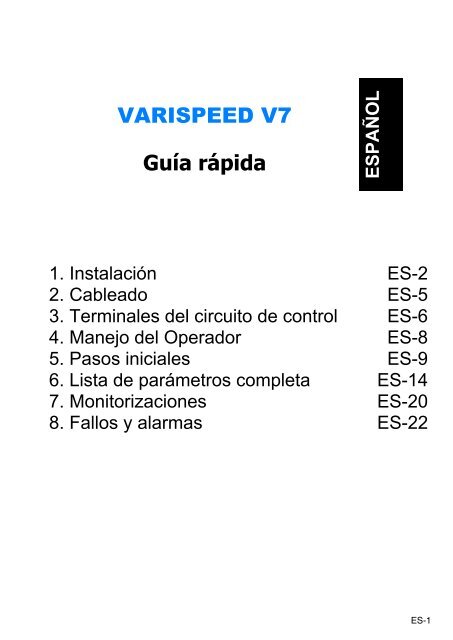 VARISPEED V7 GuÃ­a rÃ¡pida - Carol Automatismos Igualada SA