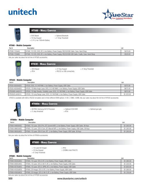 HT580 - MOBILE COMPUTER HT660e - MOBILE COMPUTER ...