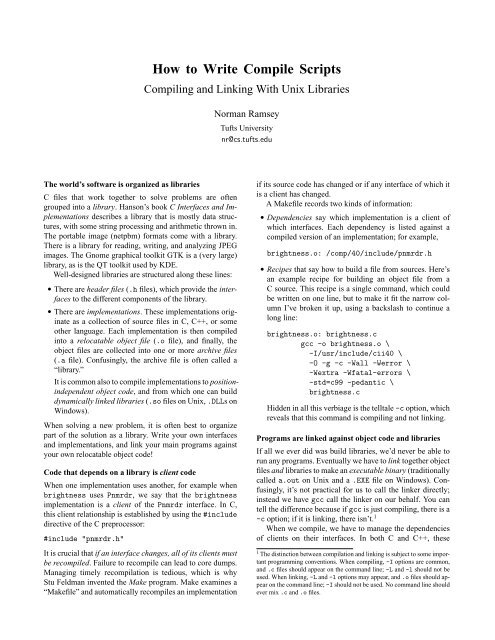 How to Write Compile Scripts - Tufts University