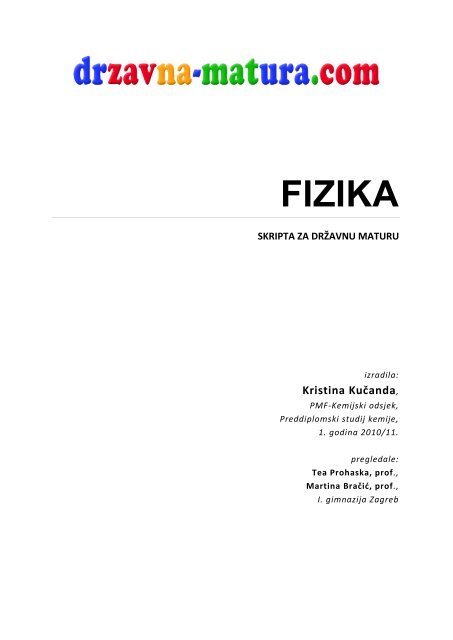 Skripta za drÅ¾avnu maturu iz fizike