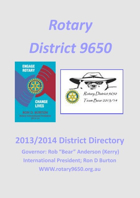 District Directory 2013-2014 - Rotary District 9650