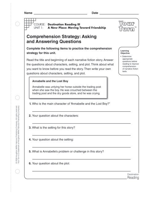 Comprehension Strategy: Asking and Answering Questions