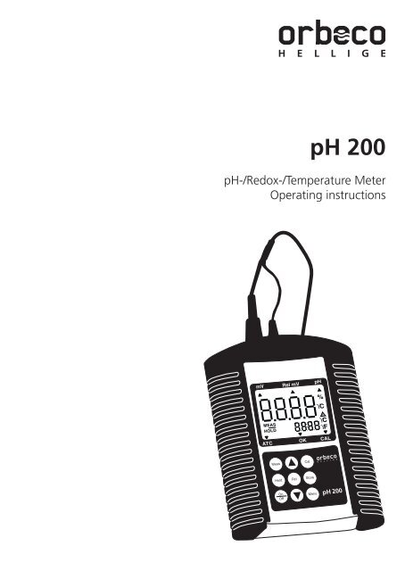 pH 200 Instruction Manual - Orbeco-Hellige