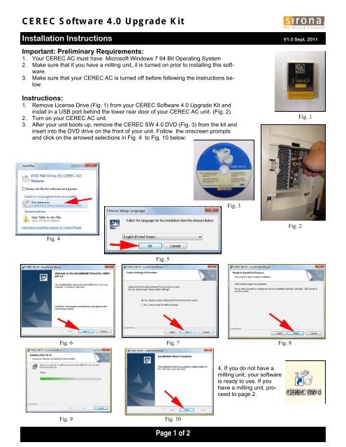 CEREC 4.0 Installation Instructions