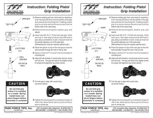 Folding Pistol Grip Installation - Task Force Tips