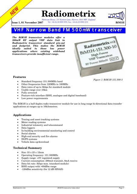Data Sheet - Advanced Radio Telemetry