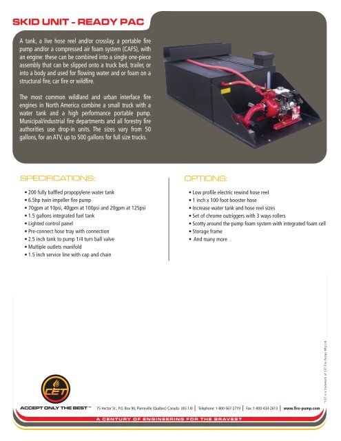 skid unit - ready pac - CET Fire Pumps MFG