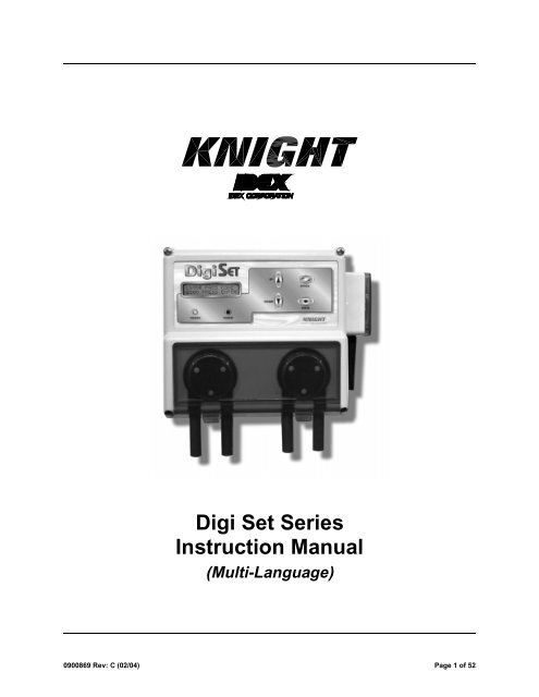0900869 - Digi-Set Series Instruction Manual - knight llc