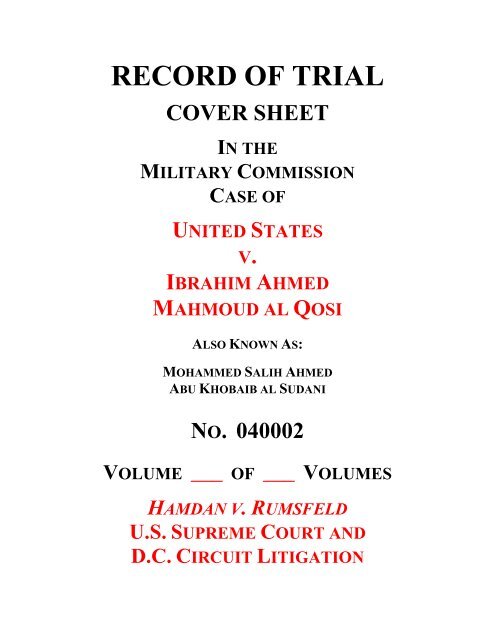 Record of Trial Volume 4 - United States Department of Defense