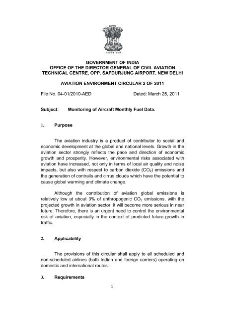 Environment Circular 02 of 2011 - Directorate General of Civil Aviation