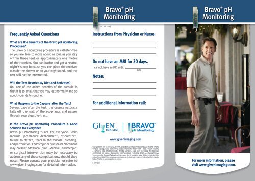 Bravo® pH Monitoring Bravo® pH Monitoring - Given Imaging