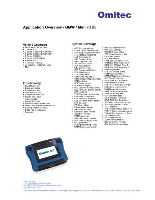 Omitec - Car Code Reader