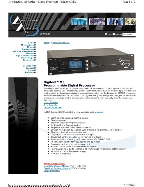 Digitool MX Programmable Digital Processor Page 1 of 2 ...